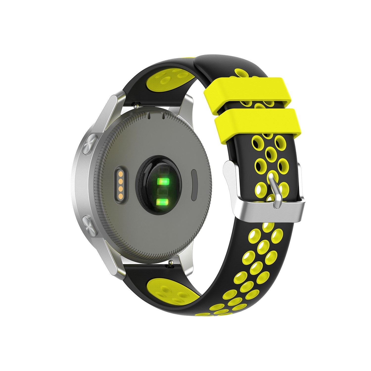 18mm Garmin Watch Strap | Black/Yellow Silicone Sports – GarmStraps™
