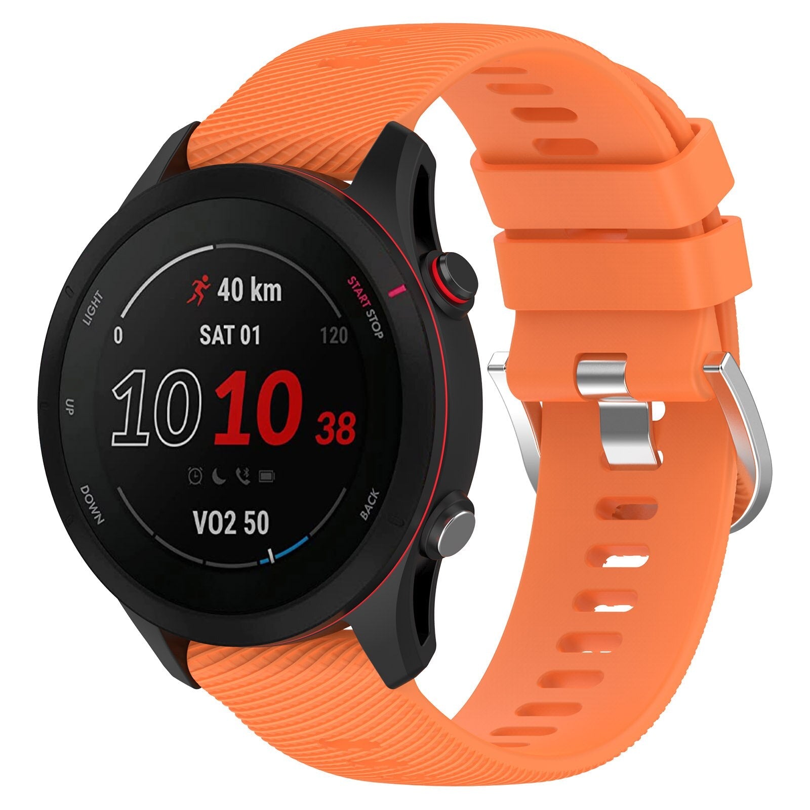 18mm Garmin Watch Strap | Orange Grained Silicone – GarmStraps™