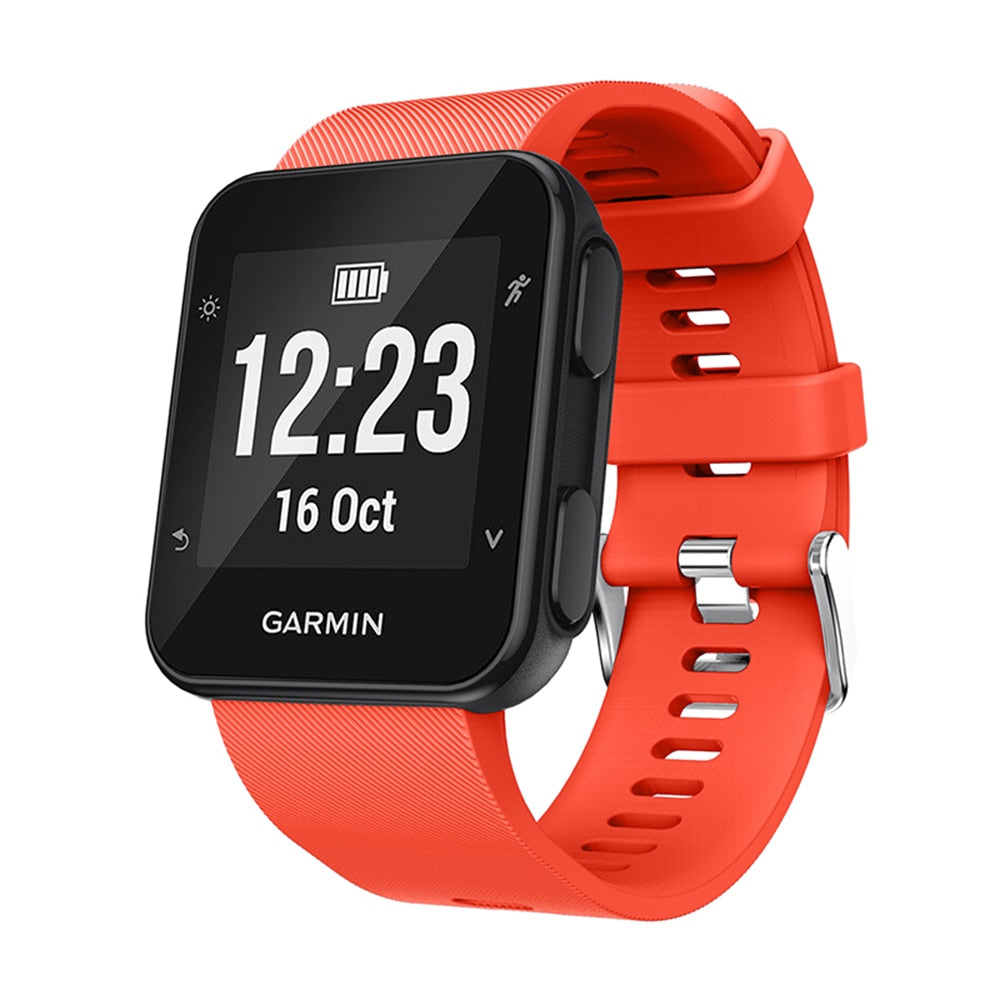 For Garmin Forerunner 30/35 | Orange Silicone Strap – GarmStraps™
